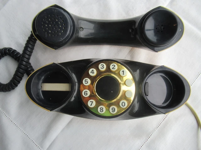 ATC GENIE TELEPHONE Black/almond c. 1982 retro american £16.15 ...