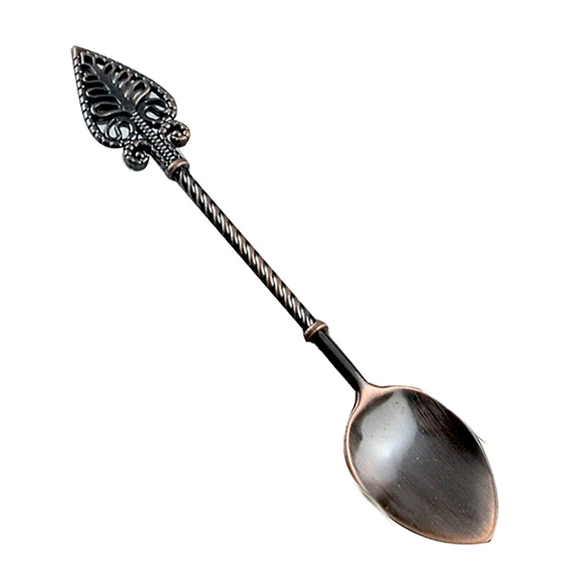 METAL VINTAGE STAFF Wand Shape Handle Ice Cream Dessert Coffee Spoon ...