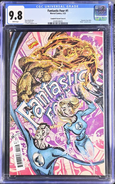 FANTASTIC FOUR #1 ~ 1:200 J Scott Campbell variante rétro B ~ CGC 9,8 WP EUR 1,16 - PicClick FR
