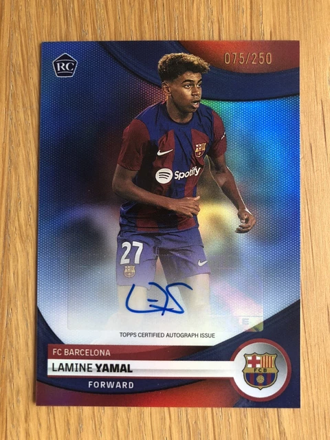 LAMINE YAMAL TOPPS FC Barcelona Team Set 2023-24 AUTO CARD ROOKIE RC ...