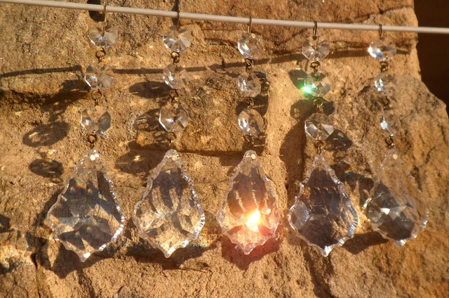 X5 CHANDELIER VINTAGE French Clear Glass Crystal Baroque Belle ...