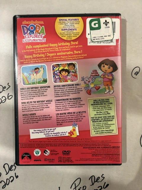 DORA'S BIG BIRTHDAY Adventure DVD - E3 $5.65 - PicClick CA