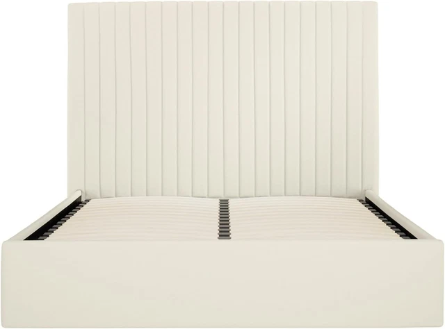 TALL OTTOMAN BED King Size Bed Frame Berlin Milk velvet upholstery £189 ...