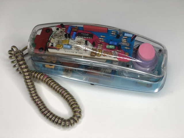 UNISONIC MODEL 6900 Retro Clear Plastic See Through Telephone Corded ...