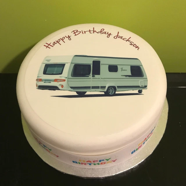 CARAVAN MOTORHOME PRE-CUT Edible Icing Cake Topper or Ribbon 03 £5.00 ...