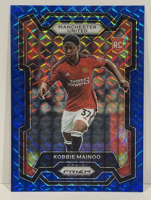 2023-24 PANINI PRIZM EPL mosaïque bleue #38 KOBBIE MAINOO Manchester ...