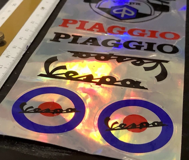 PIAGGIO VESPA ADESIVI Stickers reflective moto auto casco vinyl decal ...