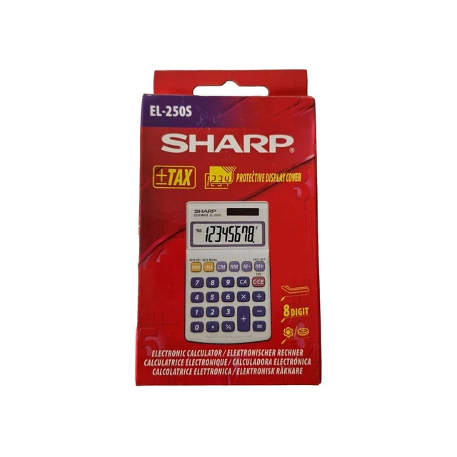SHARP EL-250S TASCHENRECHNER 8 Stellig Elektronischer Rechner Schule Büro EUR 9,99 - PicClick DE