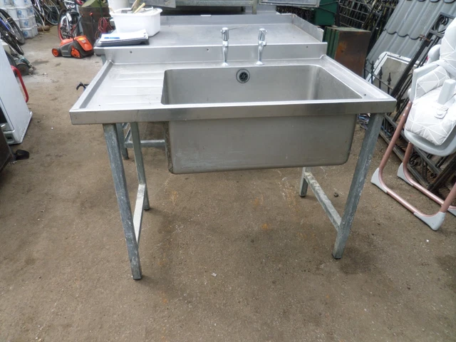 LARGE SINGLE STAINLESS steel Deep industrial sink £125.00 - PicClick UK