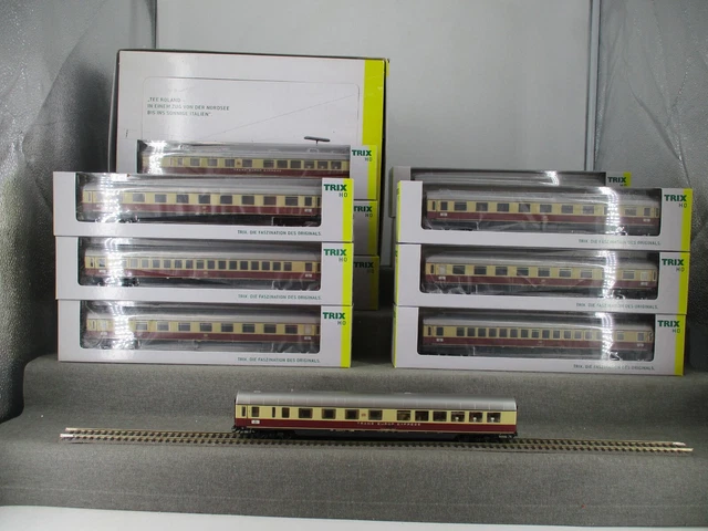 TRIX SPUR H0 23477 Personenwagen Set 12-teilig Schnellzugwagen TEE ...