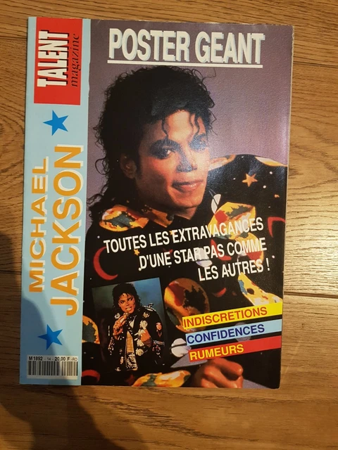 MICHAEL JACKSON Poster Geant Talent Magazine 60 X 84 cm - 1988 EUR 15 ...