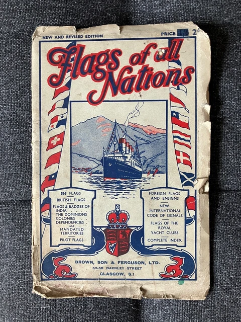 FLAGS OF ALL Nations vintage foldout chart poster memorabilia £8.99 ...