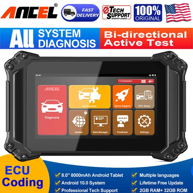 ANCEL ECU CODING Scan Active Test Diagnostic DPF EPB OIL Car OBD2 Code ...