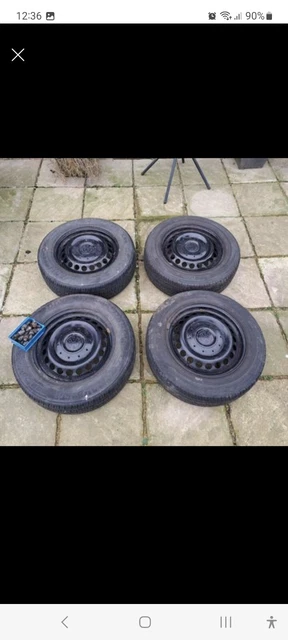 VW TRANSPORTER T5 T6 Steel Wheels With Tyres 16”. 5x120 with Vw caps ...