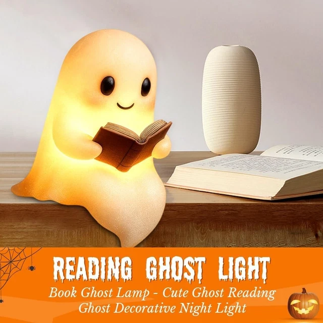 HALLOWEEN CUTE GHOST Reading Book Lamp 3D LED Light Free Delivery &Fast ...