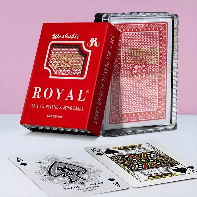 2 PACKS OF 100% plastic ROYAL PLAYING CARDS POKER PARTY BRIDGE GAME TOY ...