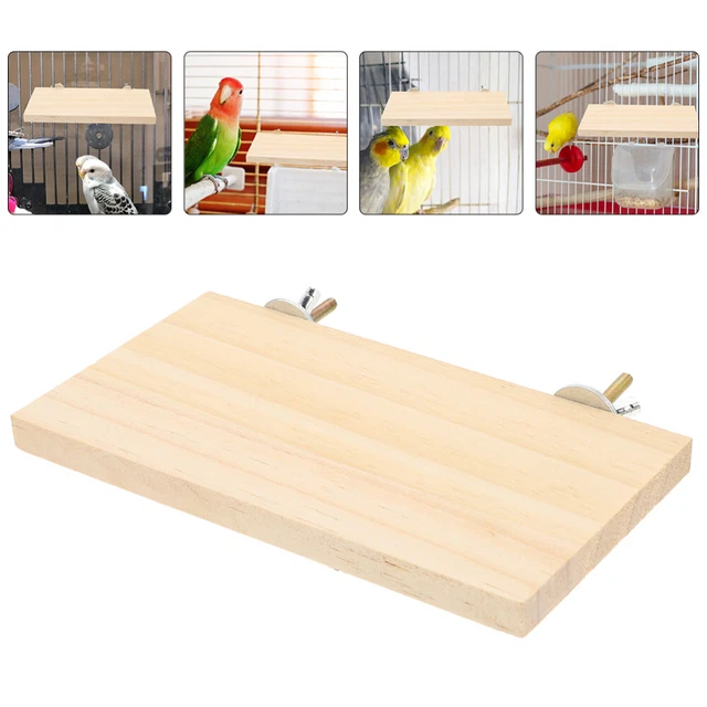 WOOD BIRD PERCH Platform Bird Parrot Perch Platform Wooden Cockatiel ...