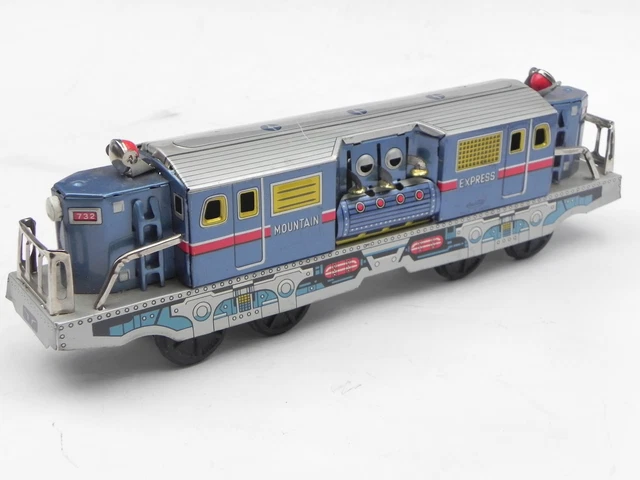 LOCOMOTOR TIN TOY friction train Japan Asahi vintage 60s treno latta ...