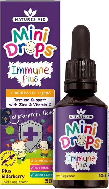 NATURES AID IMMUNE Plus Mini Drops for Infants and Children, No Added ...