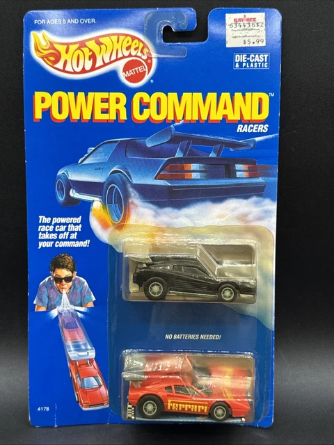 1989 HOT WHEELS POWER COMMAND RACERS 2 Pack # BLACK FERRARI TESTAROSSA ...