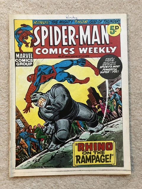 SPIDER-MAN COMICS WEEKLY #37 - Marvel Uk 1973 £2.99 - PicClick UK