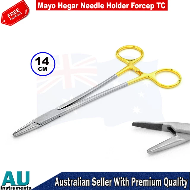 SURGICAL MAYO HEGAR Needle Holder TC Forceps Tungsten Carbide Locking ...