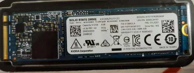 LENOVO 512GB M.2 2280 SSD 01LX201 Toshiba XG6 f. Thinkpad P17 P15 T14 ...