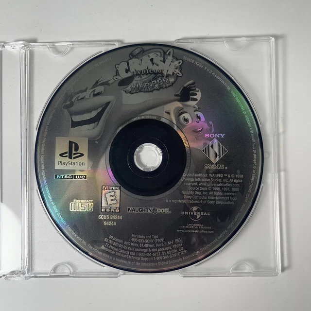 CRASH BANDICOOT 3: Warped (PlayStation 1, 1998) PS1 Game Disc Only $5. ...
