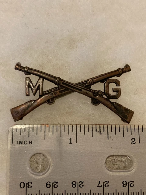 AUTHENTIC WWI US Army Machine Gun MG Infantry Officer Collar Insignia ...