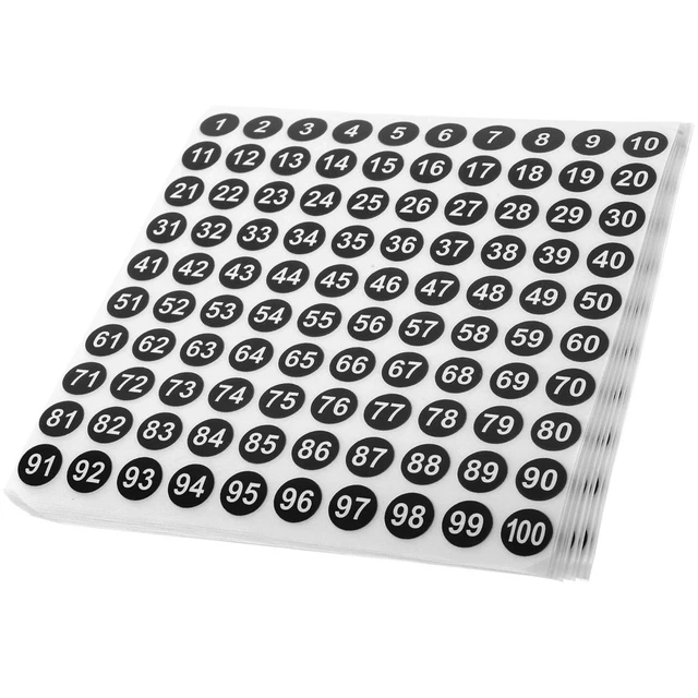 50 SHEETS NUMBER Stickers for Organizing Identification Labels Round £ ...