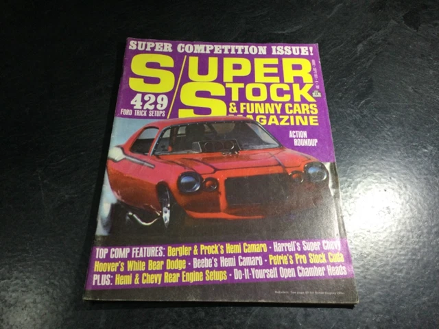 1971 SUPER STOCK Funny Cars Magazine Ford 429 Pro stock Hemi Cuda ...