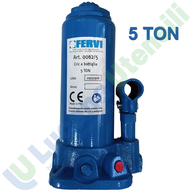CRIC IDRAULICO A Bottiglia Martinetto FERVI Sollevatore Crick Auto 5 ...