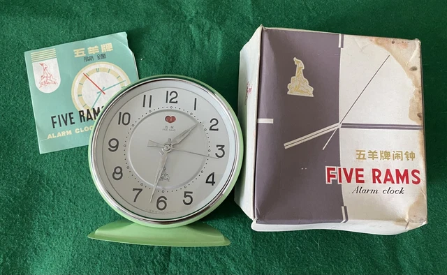 VINTAGE FIVE RAMS Alarm Clock, Mechanical, Green Color, Old Stock Brand ...