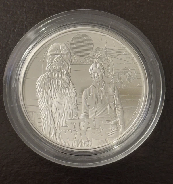 2024 1OZ SILVER Proof Coin - Star Wars Han Solo And Chewbacca With COA ...