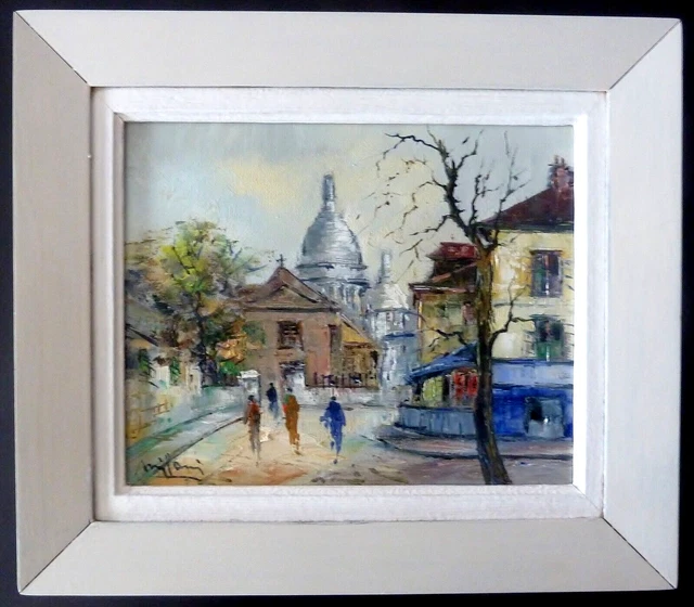 GINO MILANI Tableau huile sur toile 20ème Montmartre Paris EUR 129,00 ...