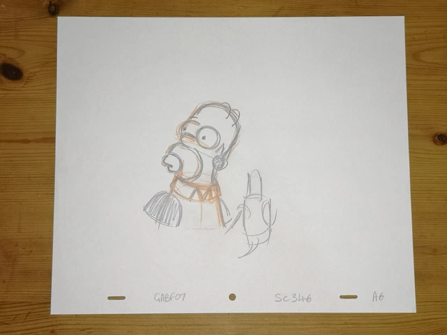 HOMER SIMPSON ORIGINAL Studio Art The Simpsons Animation Collectable TV ...