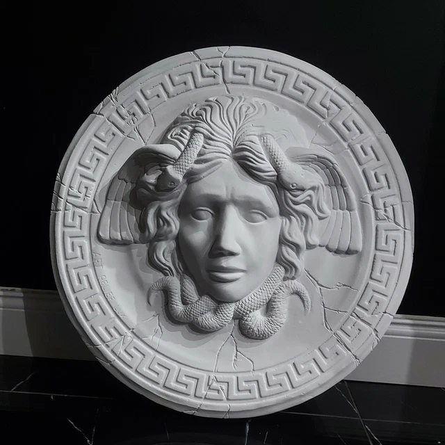 MEDUSA THE GORGON Relief Stucco Gips Greek Sculpture Rosette Greek ...