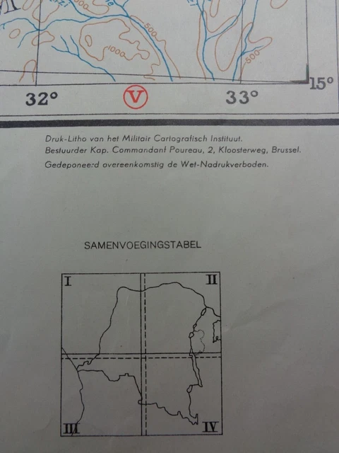 PRE-WW2 MILITARY MAP of the "BELGIAN CONGO" (Belgian Ministry of ...