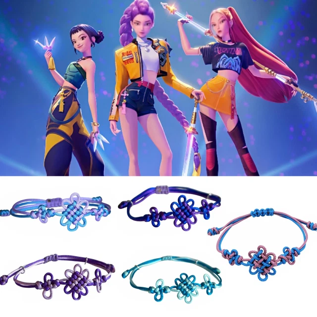 2PCS K-POP DEMON Hunters Two-color Woven Wristband Bracelet Cosplay ...