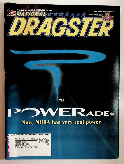 NATIONAL DRAGSTER MAGAZINE December 14 2001 John Force NHRA Powerade ...