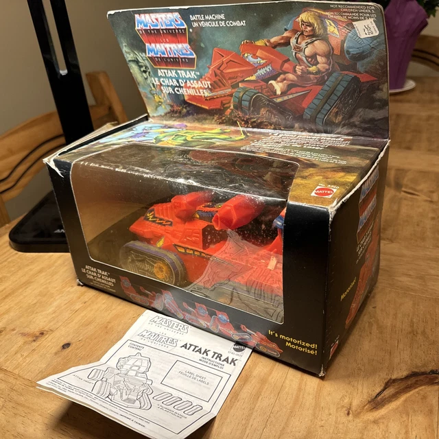 VINTAGE HE-MAN MOTO Attack Trak Battle Machine With Original Box ...