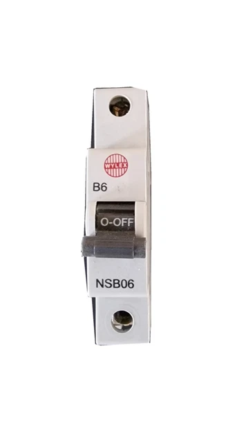 WYLEX NSB06 6 Amp Type B Single Pole 230V Circuit Breaker MCB £3.31 ...