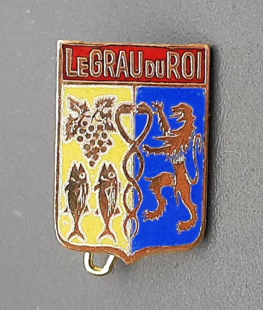 INSIGNE ÉMAIL LE GRAU DU ROI Ville Blason Héraldique miniature PIN 1960 ORIGINAL EUR 7,99 ...