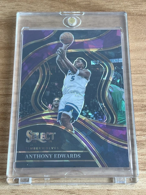 ANTHONY EDWARDS 2023 Select Courtside viola ghiaccio incrinato/99 lupi ...