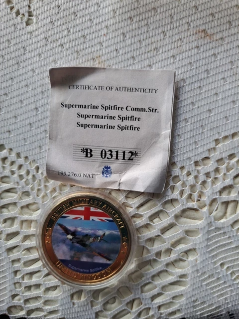 SUPERMARINE SPITFIRE GOLD-PLATED Proof Coin Medal British Military Aircraft £11.12 - PicClick UK