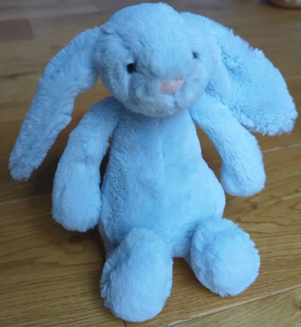 JELLYCAT BASHFUL BUNNY Rattle Baby Blue - Baby Blue Small Rabbit Rattle ...
