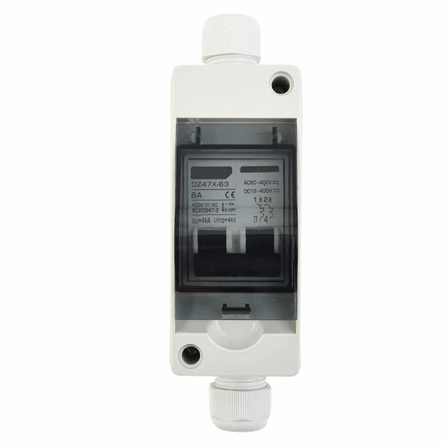 SOLAR PV CELL Combiner Box with Junction Box AC 400V 6A Circuit Breaker ...