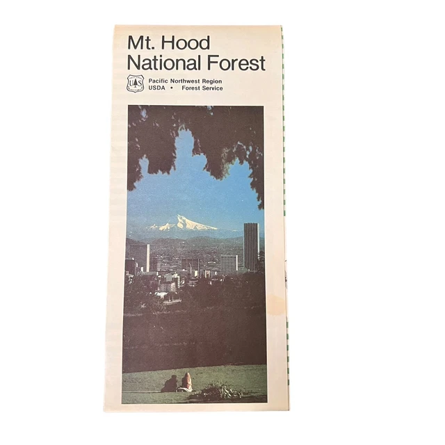 1982 MT. MOUNT Hood National Forest Map Forest Service Pacific ...