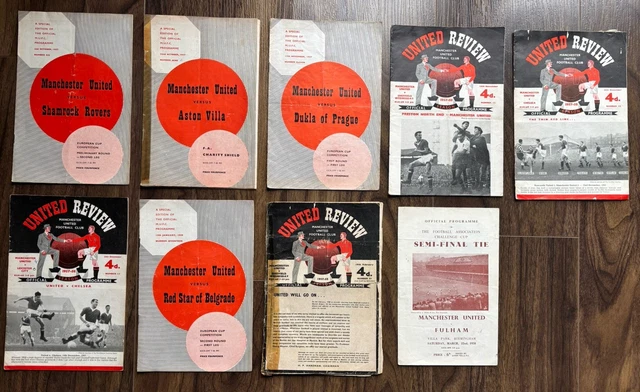 MANCHESTER UNITED 1957/58 Match Programs. Fair to Excellent Condition £ ...