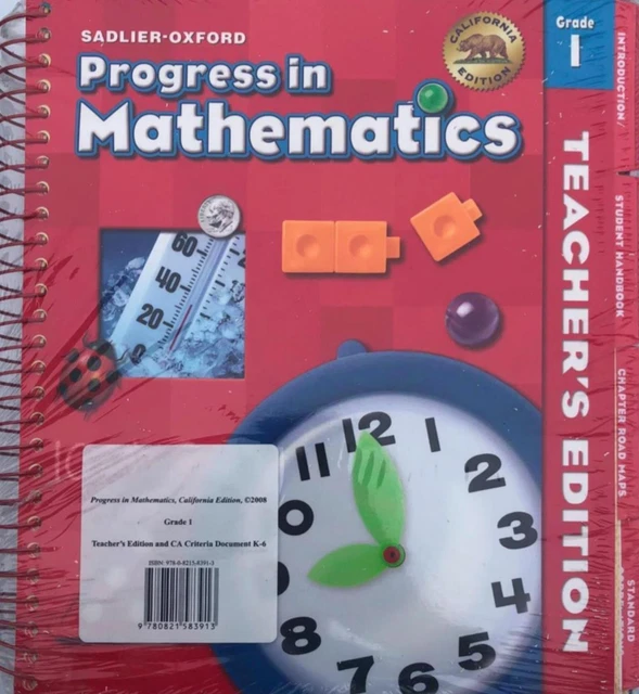 NEW PROGRESS IN MATHEMATICS Grade 1 TEACHERS EDITION Sadlier-Oxford ...